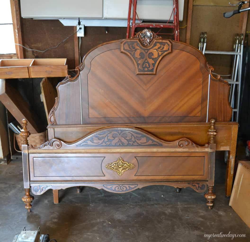 Repurposed Bed Makes Charming Bench My Creative Days Repurposed Bed Makes Charming Bench My Creative Days