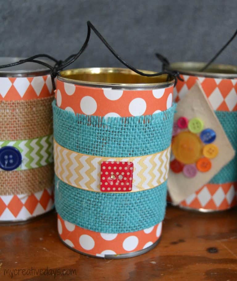 DIY May Day Baskets Made From Craft Supply Scraps & Empty Cans