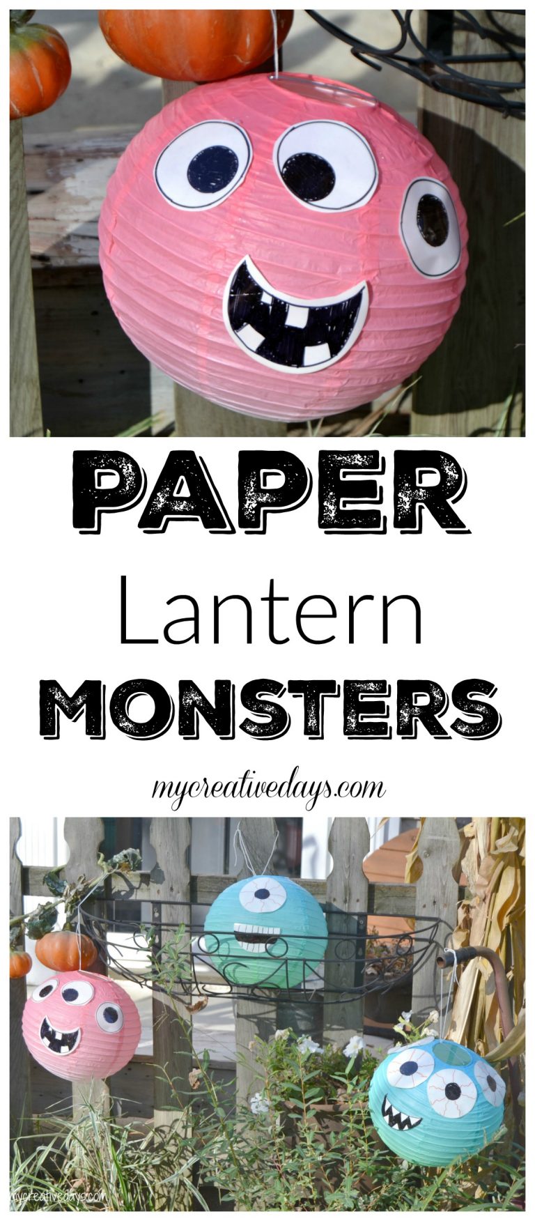 DIY Halloween Decorations: Paper Lantern Monsters - My Creative Days