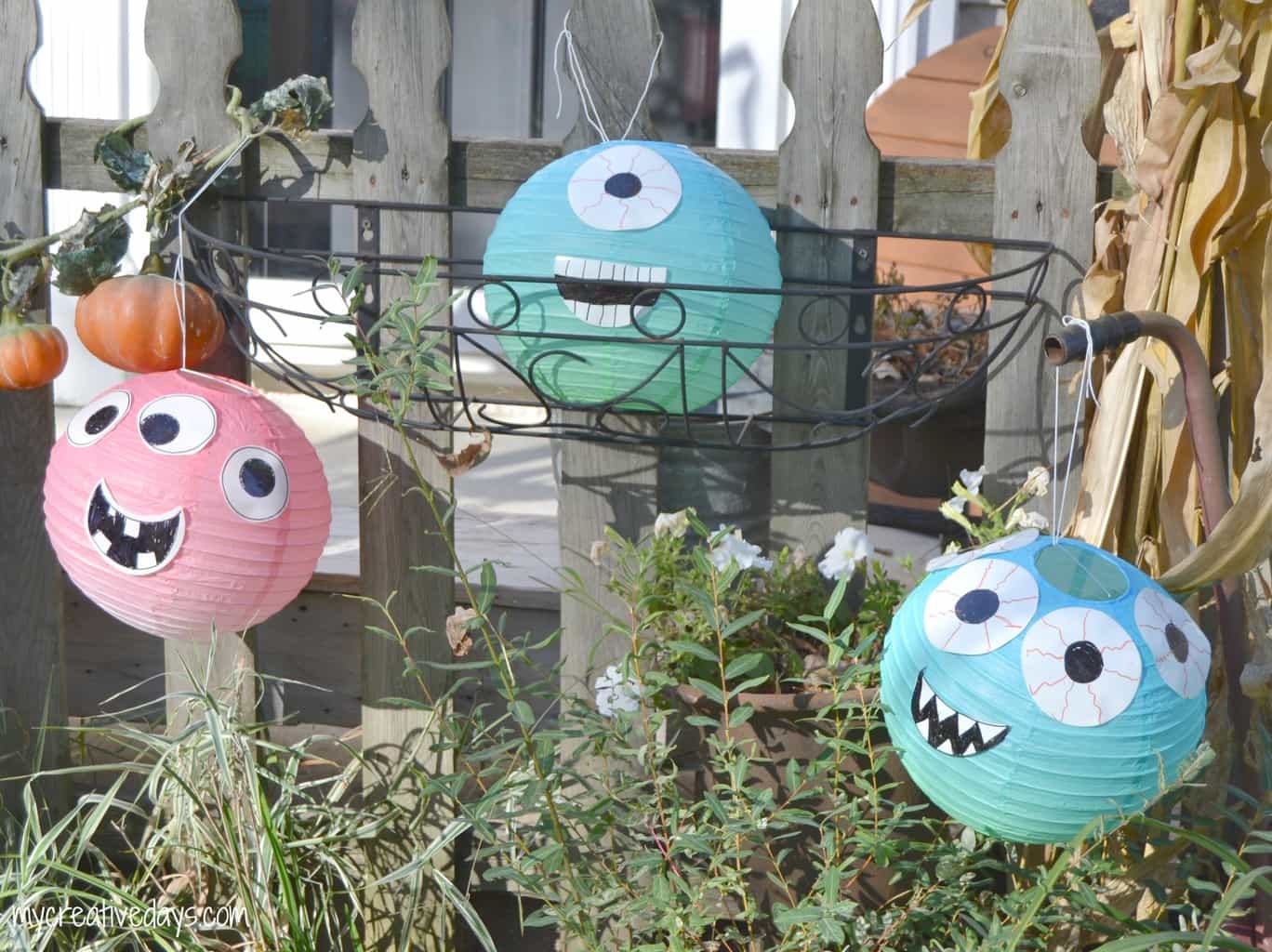DIY Halloween Decorations: Paper Lantern Monsters - My Creative Days