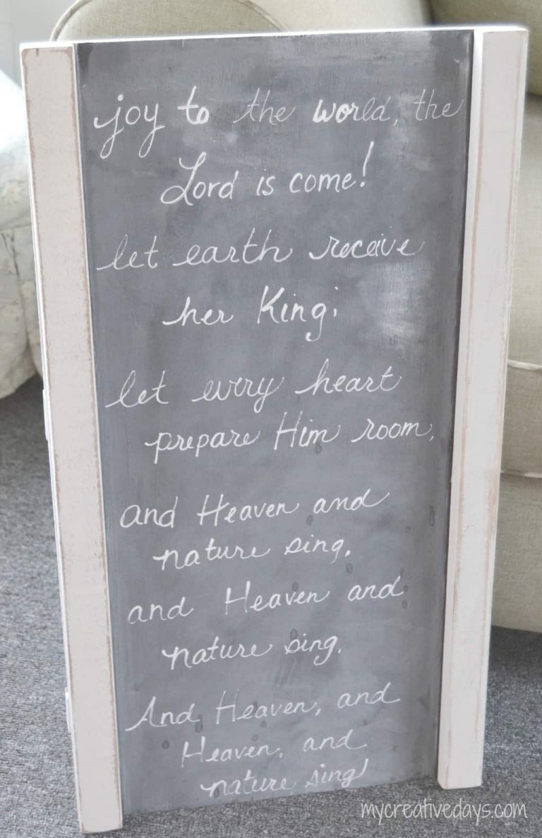 Upcycled Christmas Sign JOY TO THE WORLD - My Creative Days