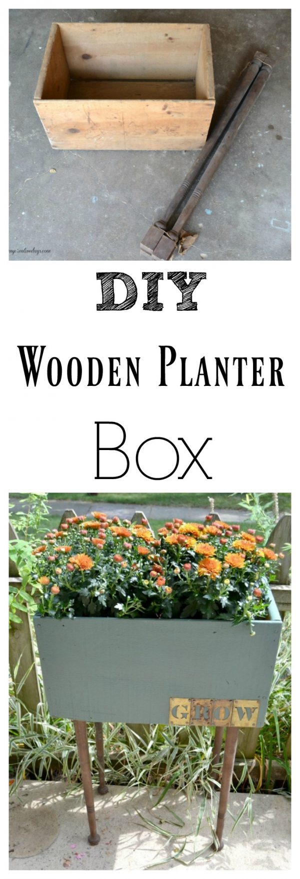 DIY Wooden Planter Box Made From Pieces Found In The Garage.