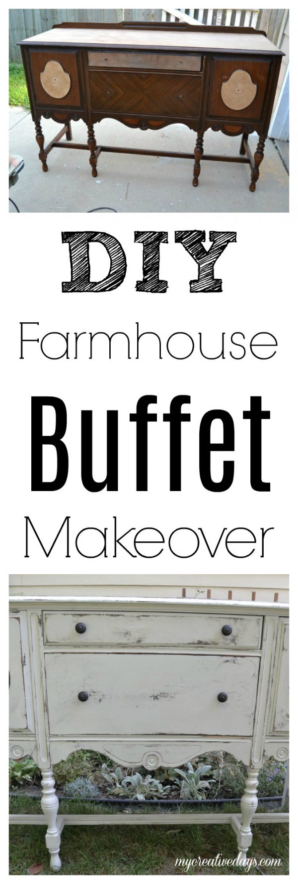 Transform an old buffet into the farmhouse buffet you are looking for!