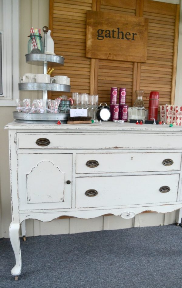 This DIY White Distressed Antique Buffet Gave Life To An Old Piece