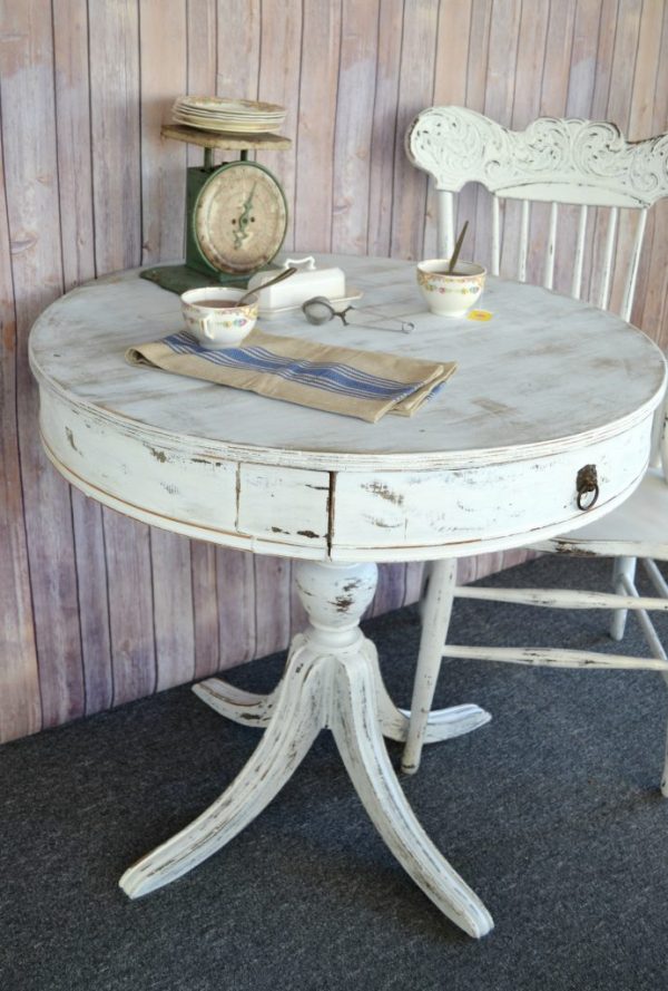 DIY Painted Round End Table For Any Space In Your Home.