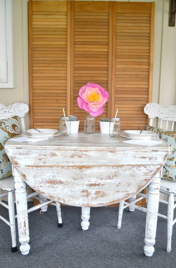 DIY Chippy Painted Table Tutorial To Get The Look For Less