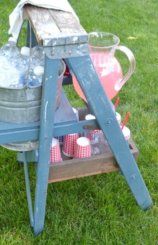 Drink Station Made From Ladder To Serve Drinks At Your Next Party