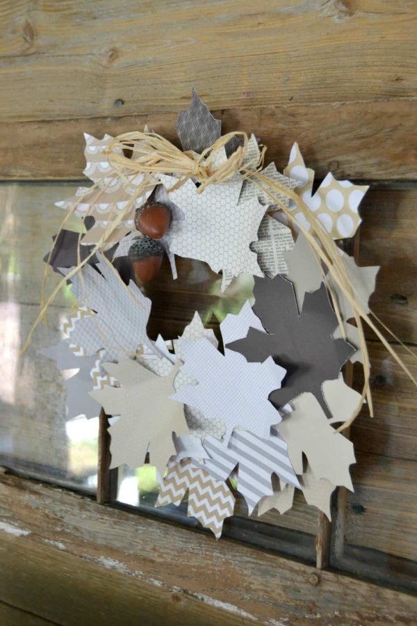 DIY Fall Decor: Paper Leaf Wreath - My Creative Days