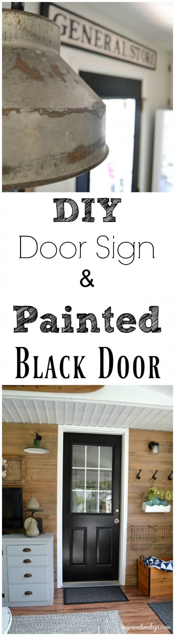 Door Sign DIY & Painted Black Door That Changed This Space