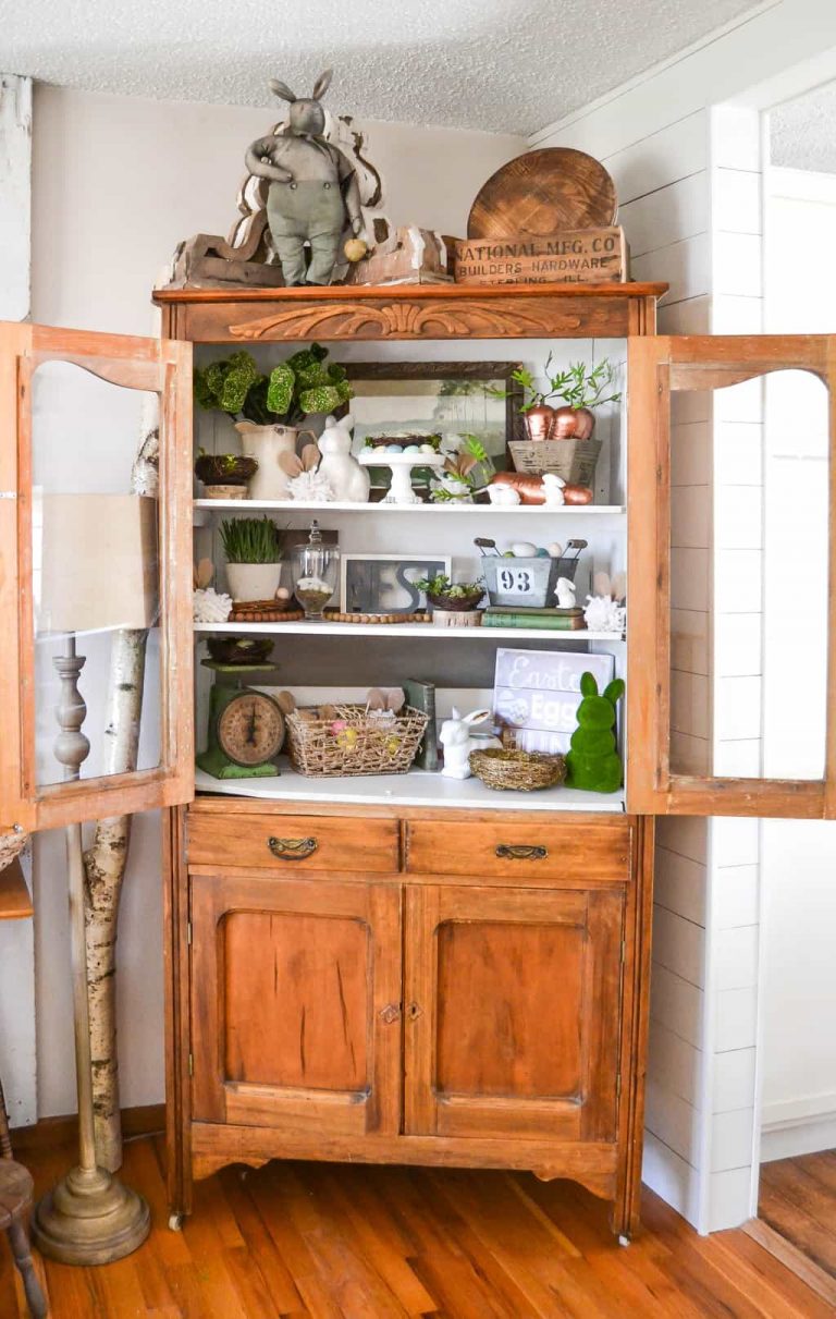 Spring Home Decor {Adding Spring To The New Hutch} - My Creative Days
