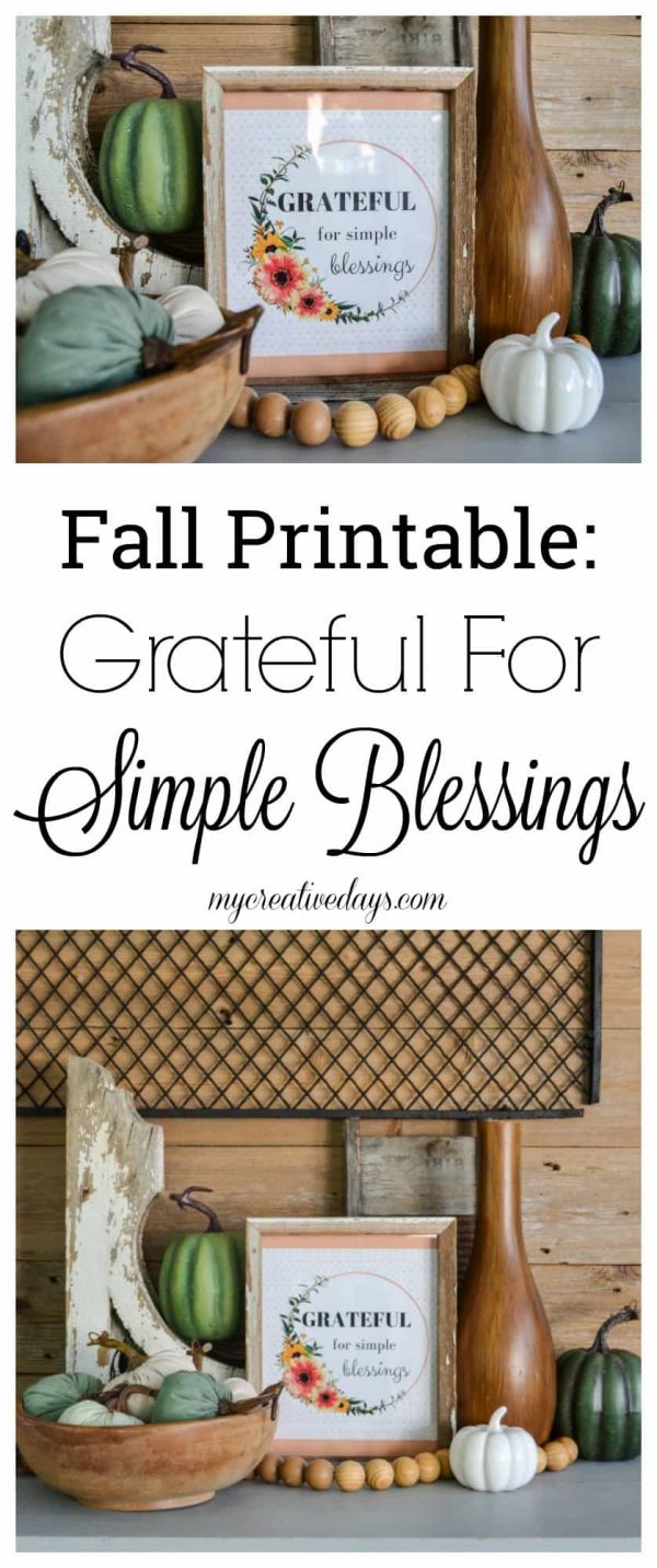 Free Fall Printable: Grateful For Simple Blessings - My Creative Days
