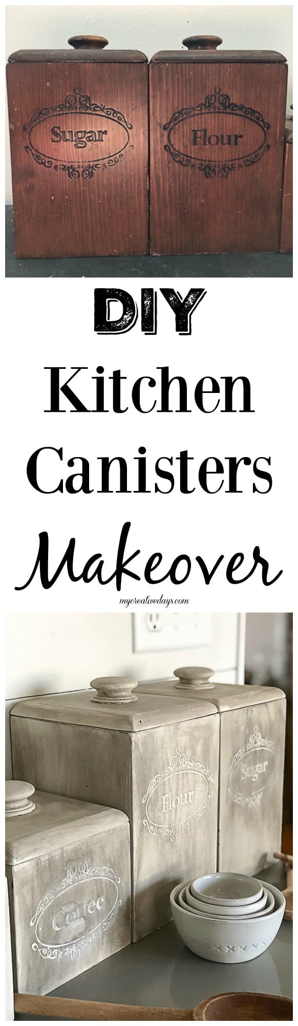 Kitchen Canisters DIY Makeover - My Creative Days
