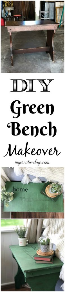 Green Bench Makeover Tutorial - My Creative Days