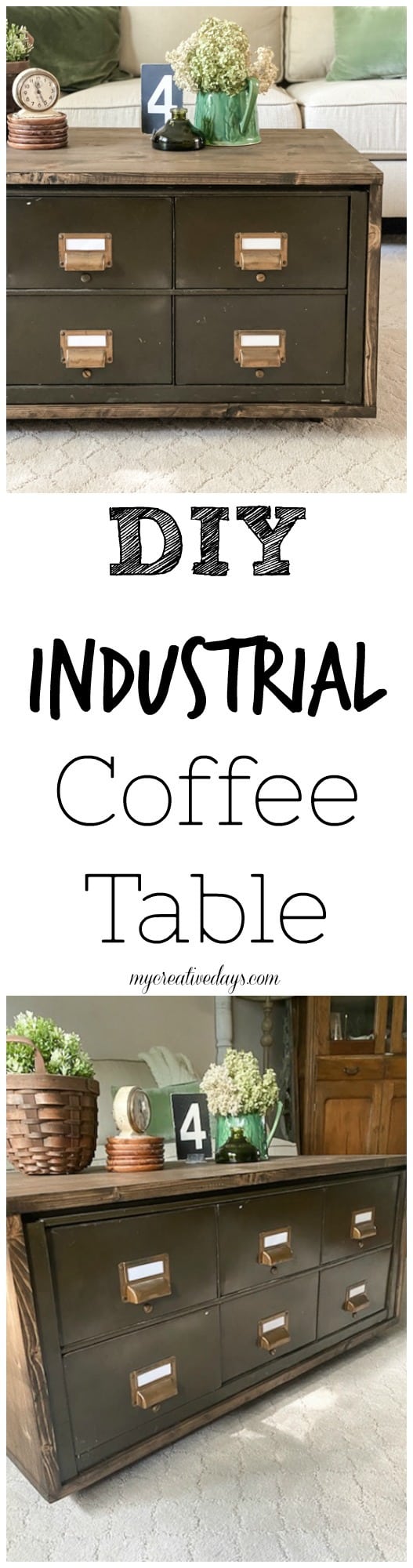 DIY Industrial Coffee Table From A Metal Cabinet - My Creative Days