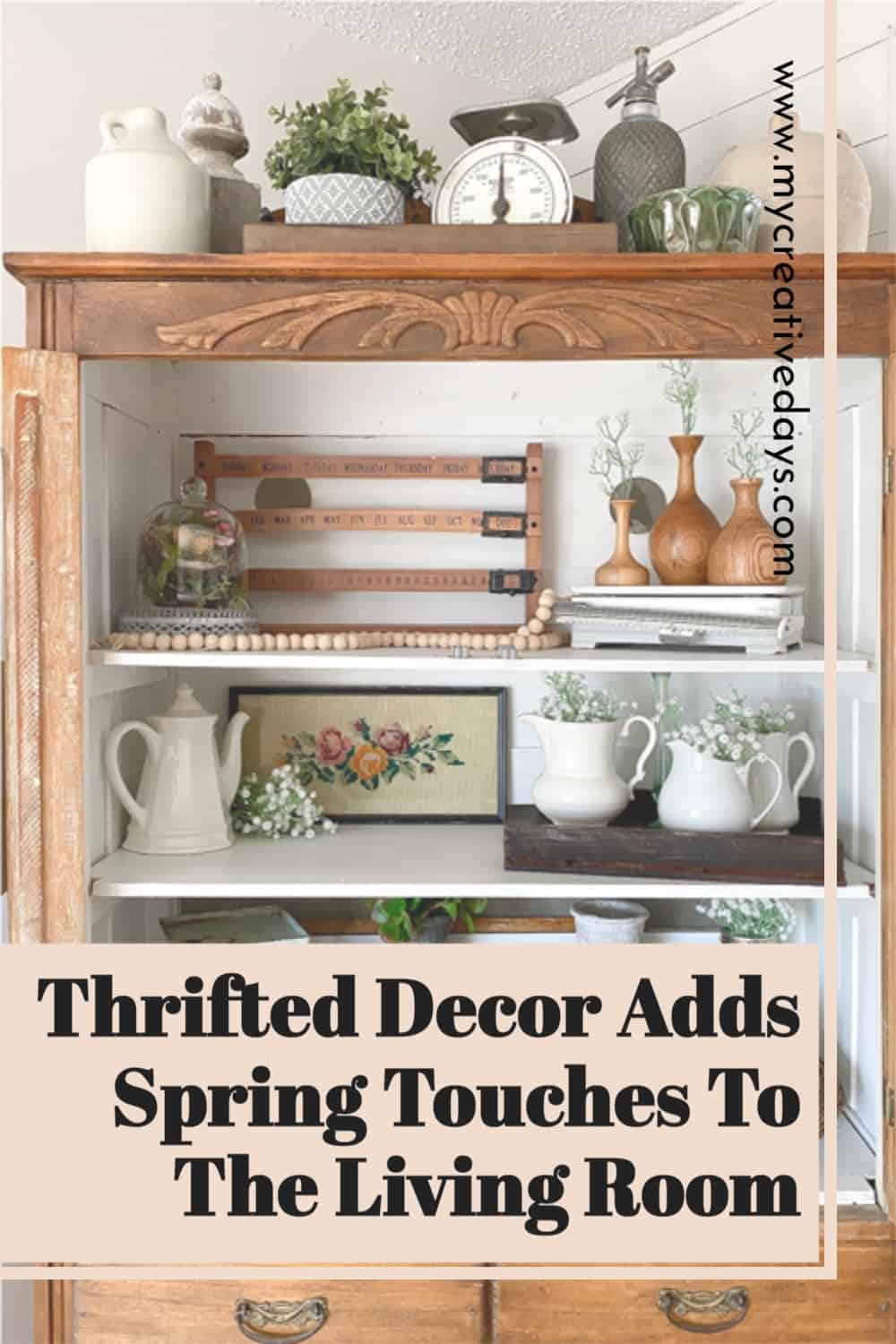 Thrifted Decor Adds Spring Touches To Our Home - My Creative Days