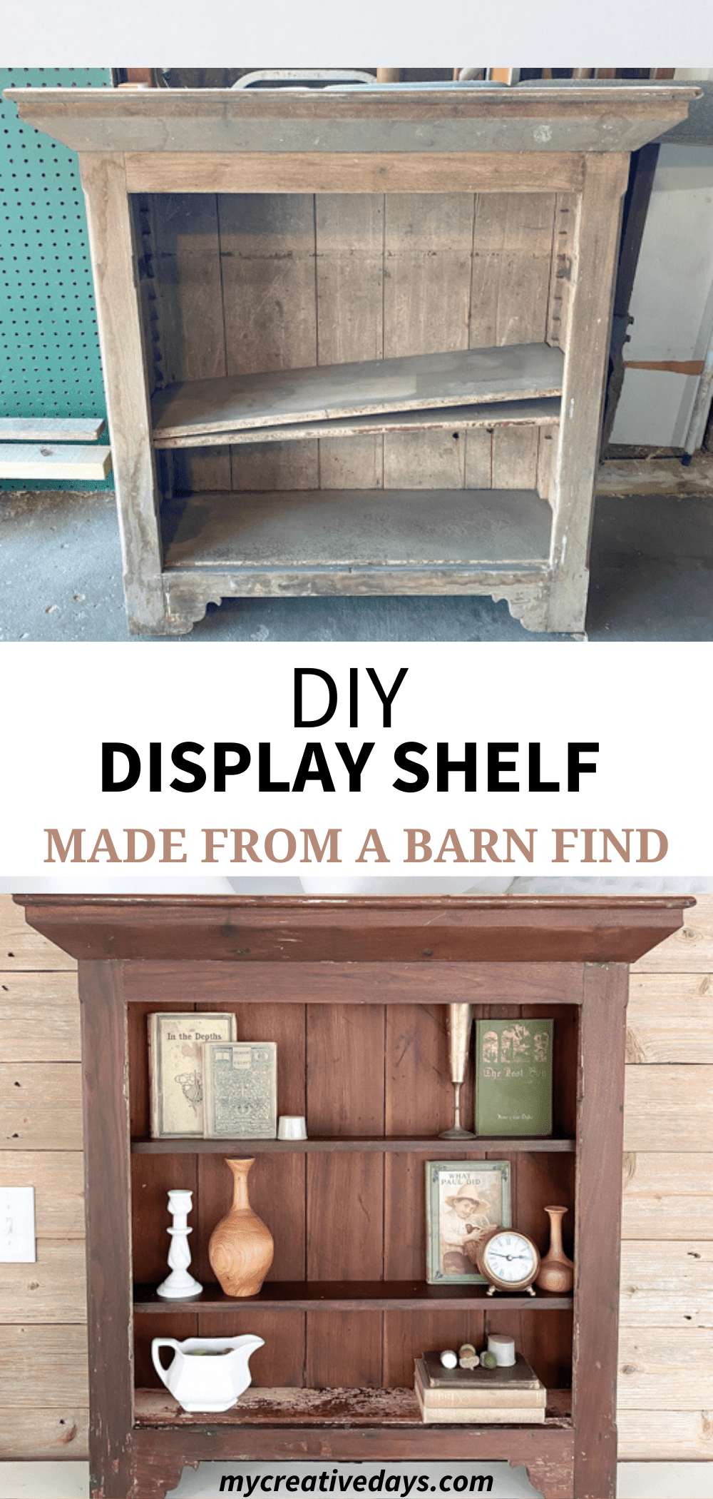 DIY Display Shelf Made From Barn Find - My Creative Days