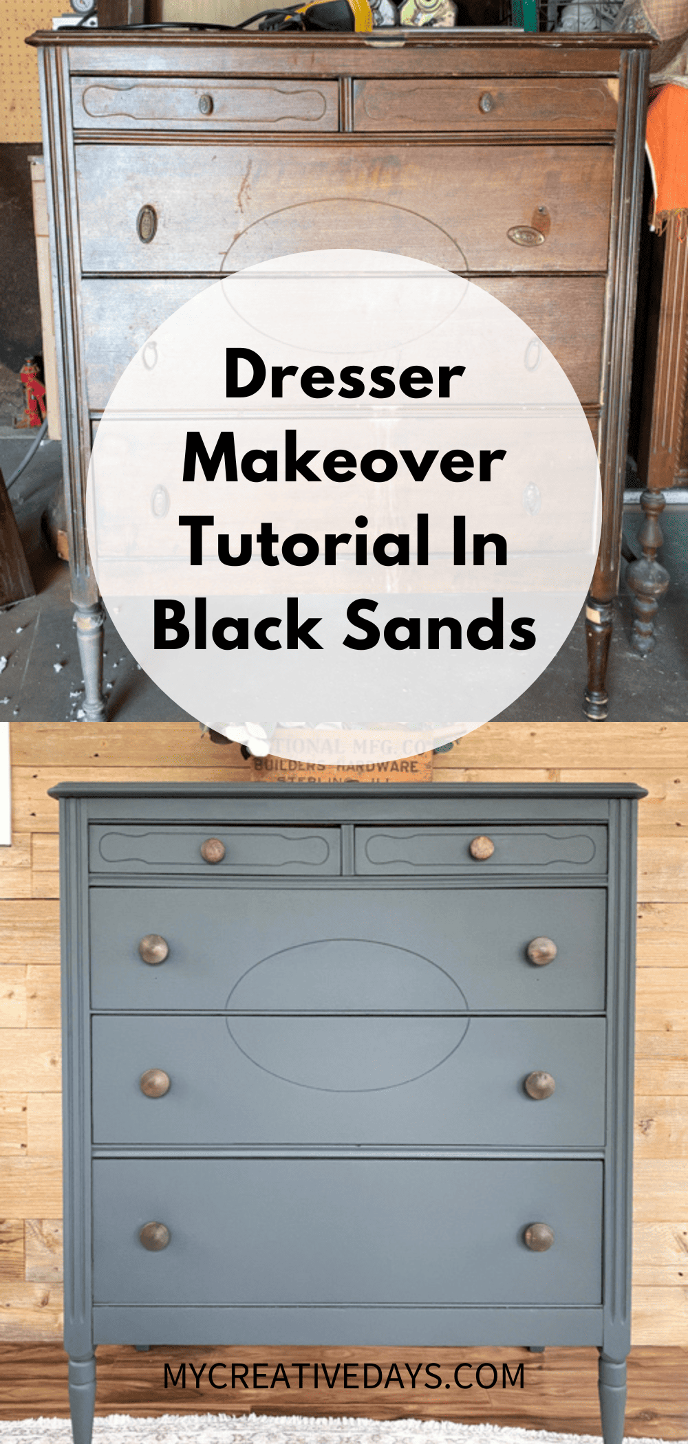Dresser Makeover Tutorial In Black Sands - My Creative Days