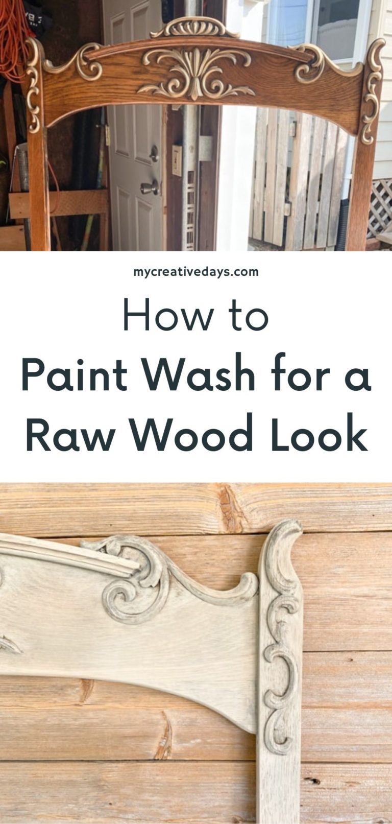 How To Paint Wash To Get A Raw Wood Look - My Creative Days
