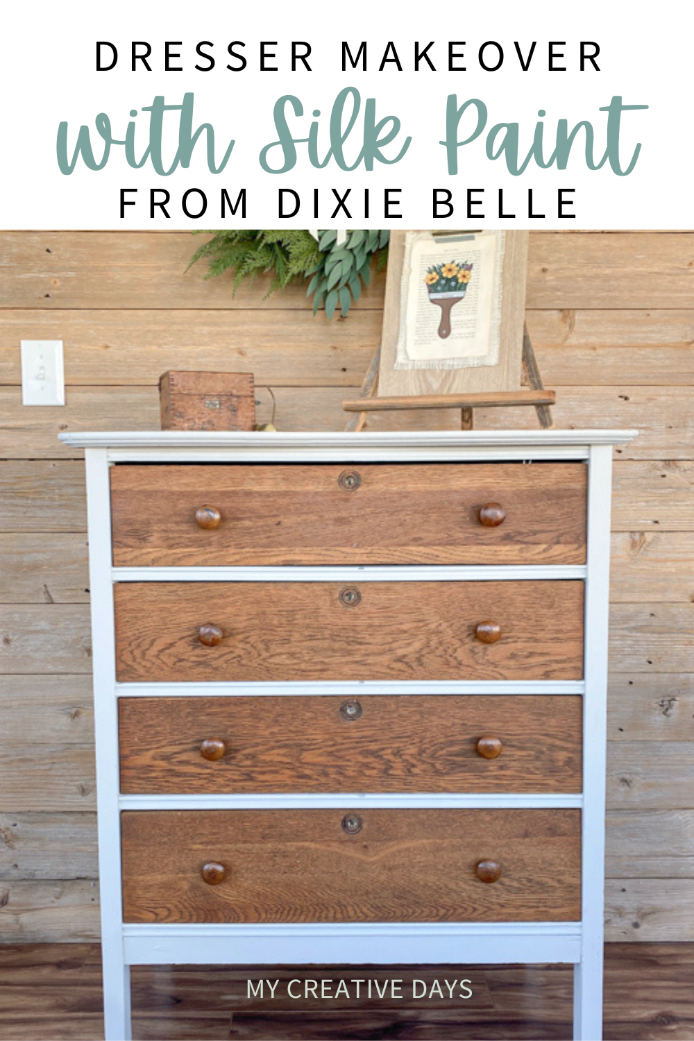 Dresser Makeover With Silk Paint - My Creative Days