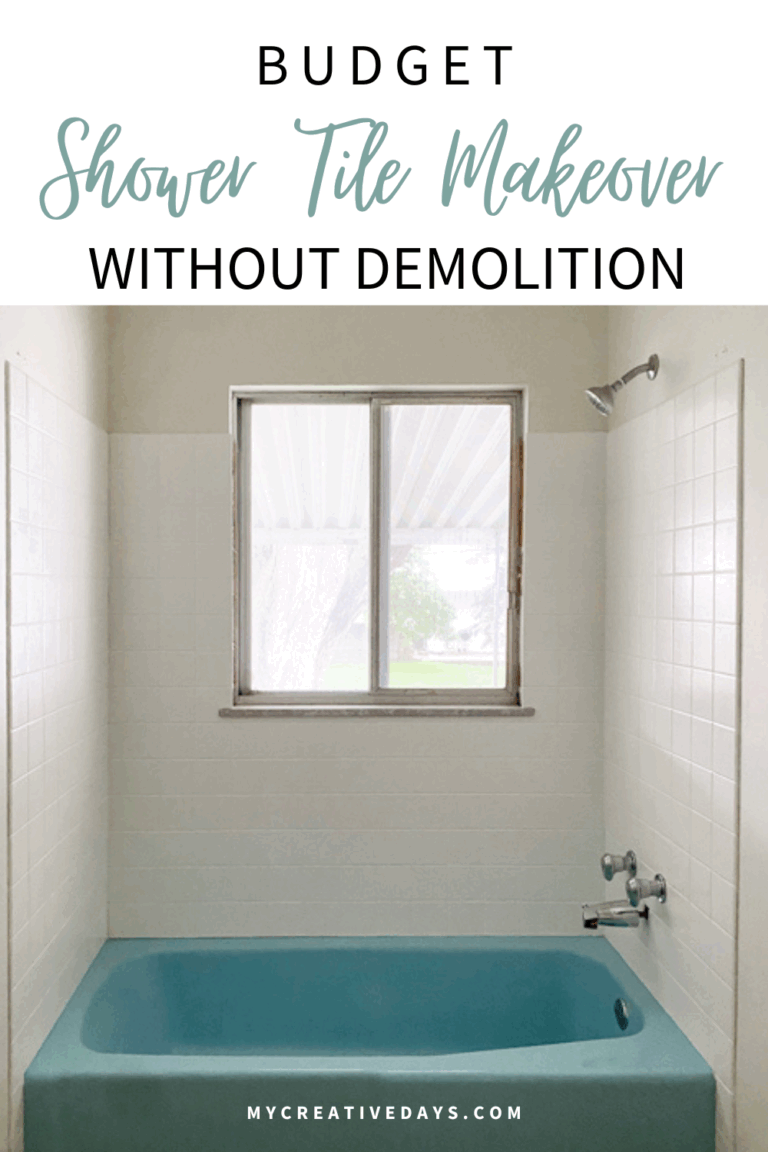 Budget Shower Tile Makeover Without Demolition - My Creative Days