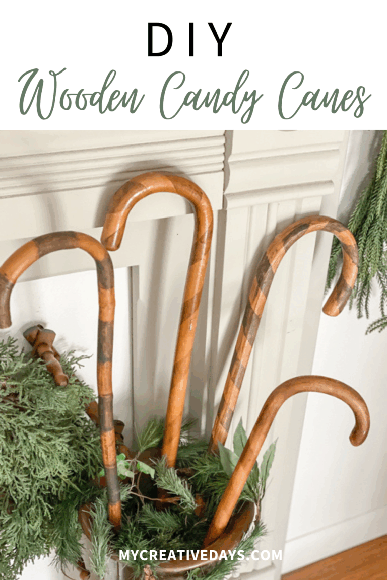 DIY Wooden Candy Canes: Easy Upcycled Christmas Decor - My Creative Days